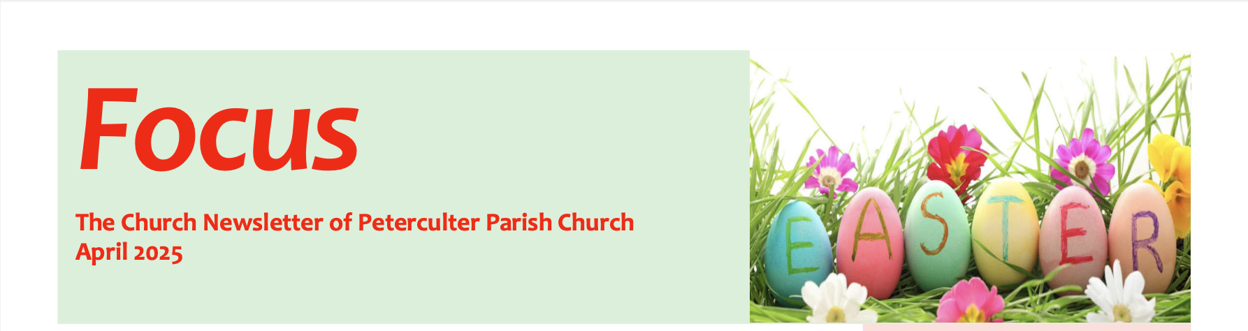 202504 April Focus banner | Peterculter Parish Church